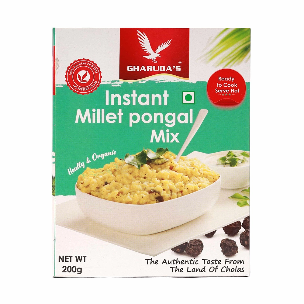 GHARUDA FOODS Healthy Instant Millet Pongal Mix- 200 Grams / Pack ...